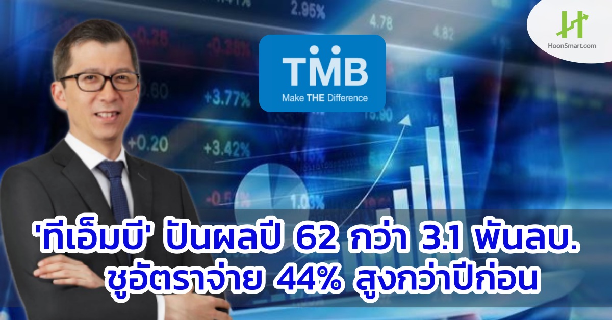 TMB ปันผลปี 62 กว่า 3.1 พันลบ. อัตราจ่าย 44% สูงกว่าปีก่อน - Hoonsmart