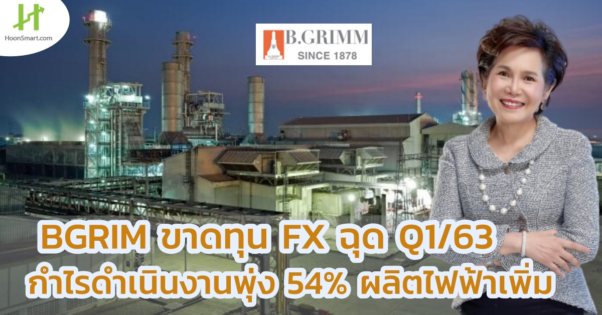 BGRIM ขาดทุน FX ฉุด Q1/63 ชูกำไรดำเนินงานพุ่ง 54% ผลิตไฟฟ้าเพิ่ม - Hoonsmart