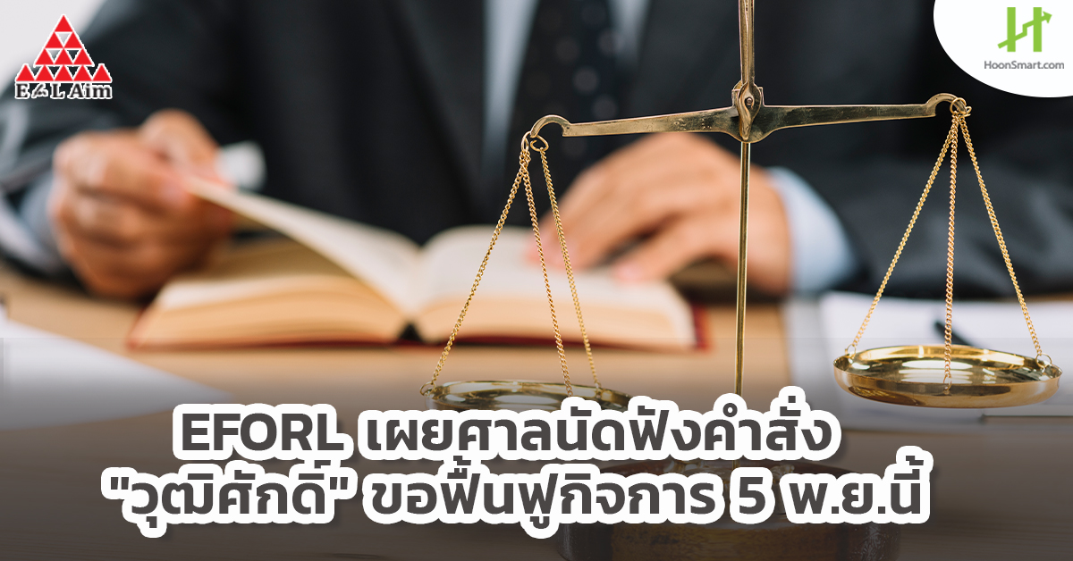 EFORL เผยศาลนัดฟังคำสั่ง "วุฒิศักดิ์" ขอฟื้นฟูกิจการ 5 พ.ย.นี้ - Hoonsmart