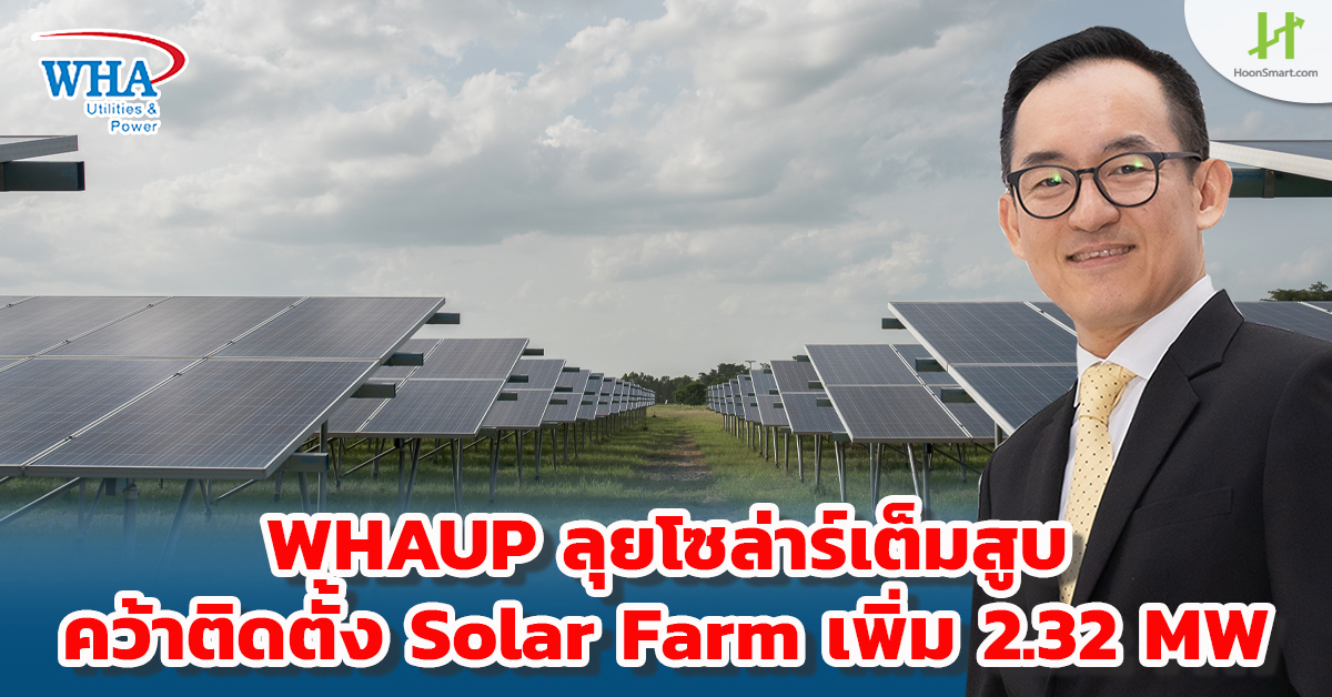 WHAUP ลุยโซล่าร์เต็มสูบคว้าติดตั้ง Solar Farm เพิ่ม 2.32 MW - Hoonsmart