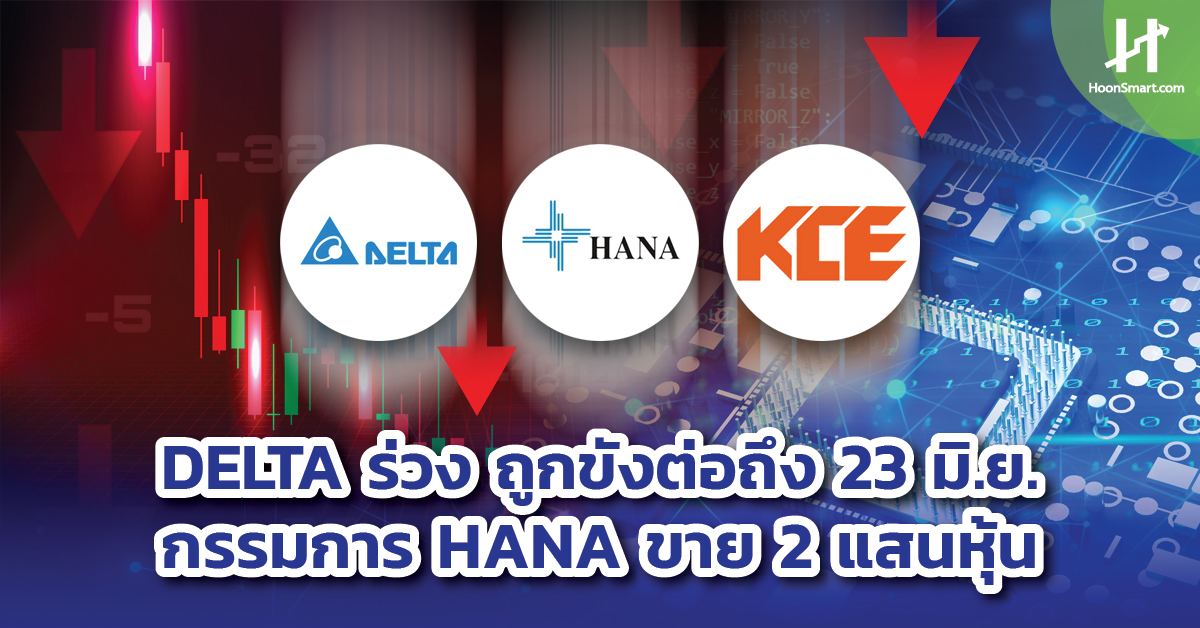 DELTA ร่วง ถูกขังต่อถึง 23 มิ.ย. กรรมการ HANA ขาย 2 แสนหุ้น - Hoonsmart