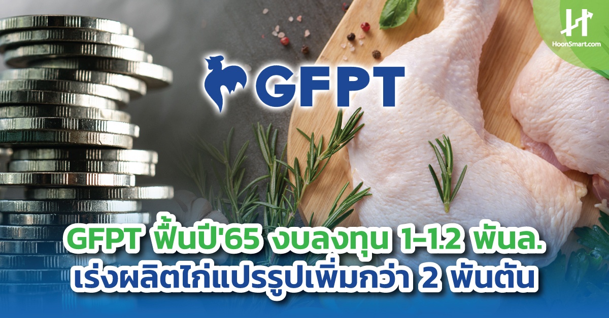 GFPT ฟื้นปี'65 งบลงทุน 1-1.2 พันล. เร่งผลิตไก่แปรรูปเพิ่มกว่า 2 พันตัน - Hoonsmart