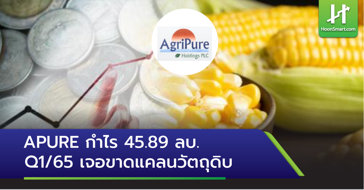APURE กำไร 45.89 ลบ. Q1/65 เจอขาดแคลนวัตถุดิบ - Hoonsmart