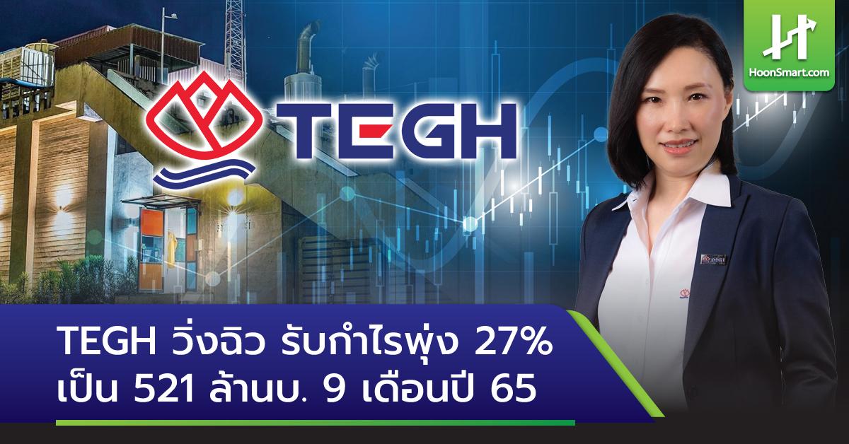 TEGH วิ่งฉิว รับกำไรพุ่ง27%เป็น 521 ล้านบ. 9 เดือนปี 65 - Hoonsmart