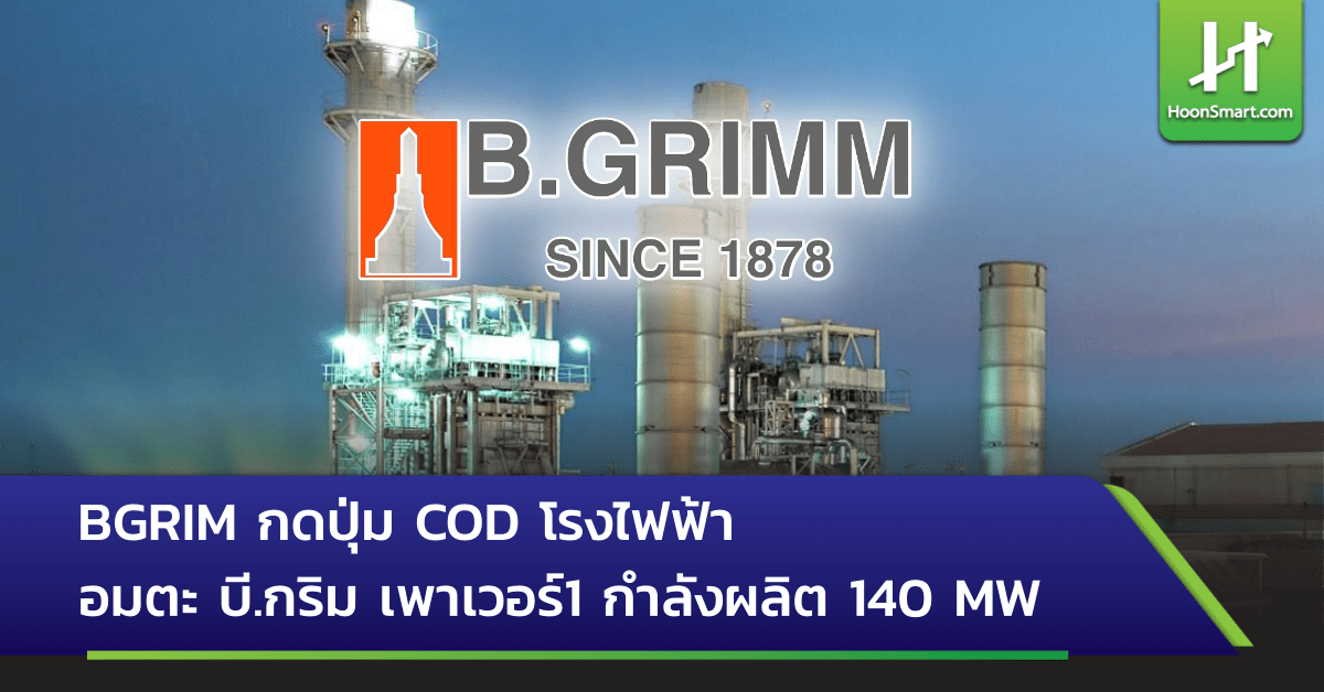 BGRIM กดปุ่ม COD โรงไฟฟ้าอมตะ บี.กริม เพาเวอร์1 กำลังผลิต 140 MW - Hoonsmart