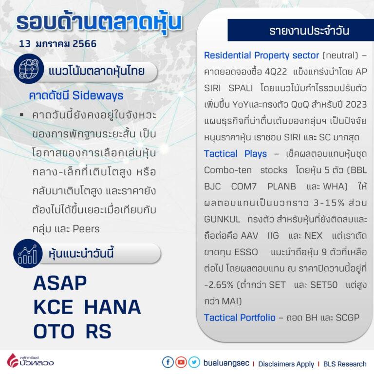บล.บัวหลวงแนะ ASAP-KCE-HANA-OTO-RS - Hoonsmart