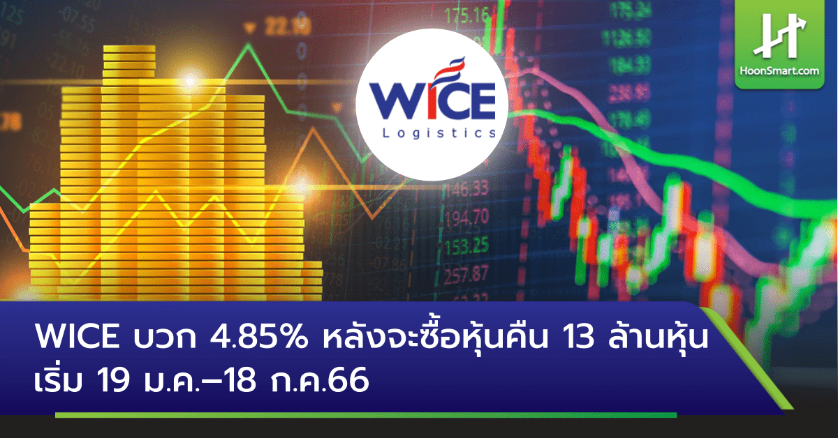 WICE บวก 4.85% หลังจะซื้อหุ้นคืน 13 ล้านหุ้น เริ่ม 19 ม.ค.–18 ก.ค. - Hoonsmart