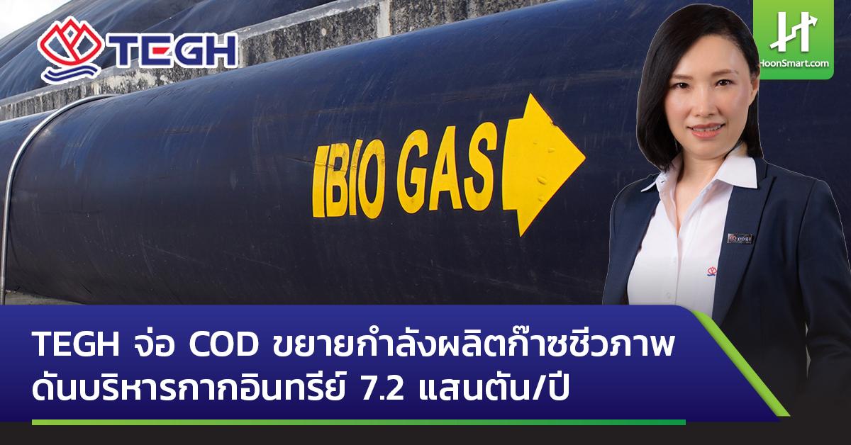 TEGH จ่อ COD ขยายกำลังผลิตก๊าซชีวภาพ ดันบริหารกากอินทรีย์ 7.2 แสนตัน/ปี - Hoonsmart