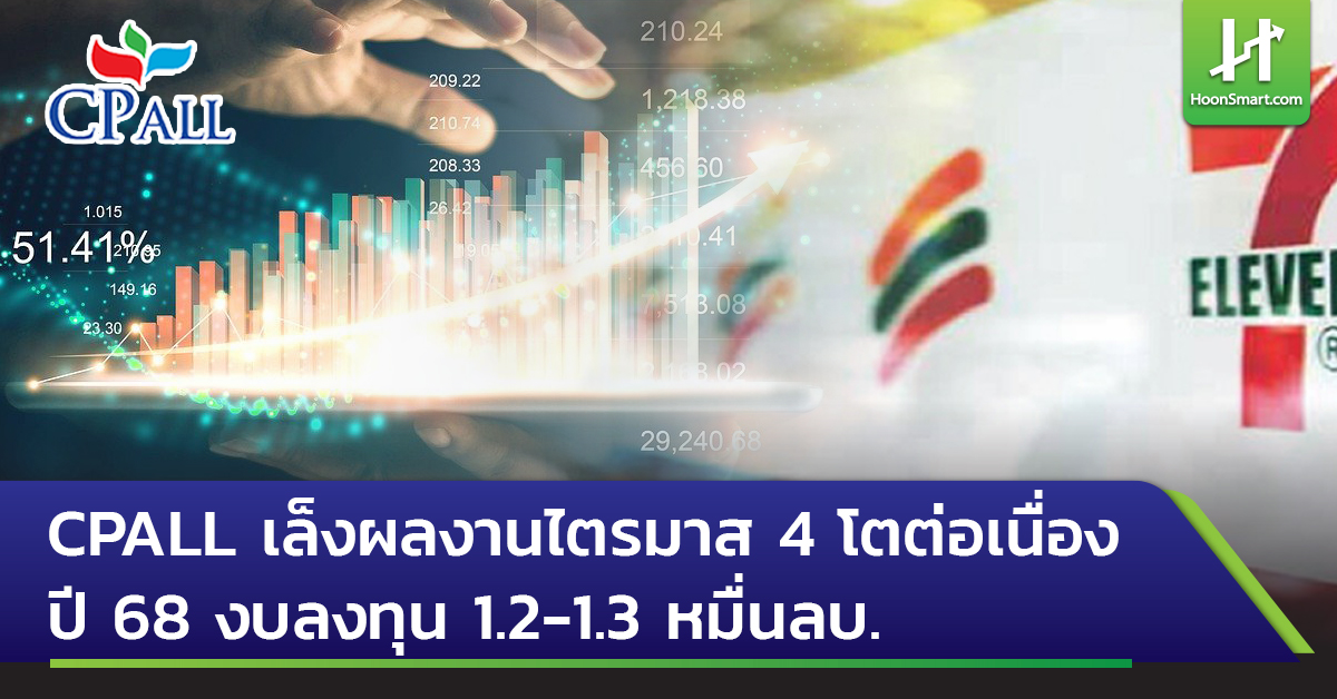 CPALL เล็งผลงานไตรมาส 4 โตต่อเนื่อง ปี 68 งบลงทุน 1.2-1.3 หมื่นลบ. - Hoonsmart
