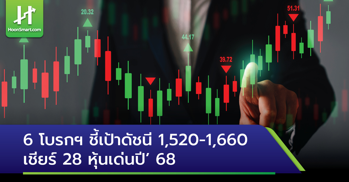 6 โบรกฯชี้เป้าดัชนี 1,520-1,660 เชียร์ 28 หุ้นเด่นปี' 68 - Hoonsmart