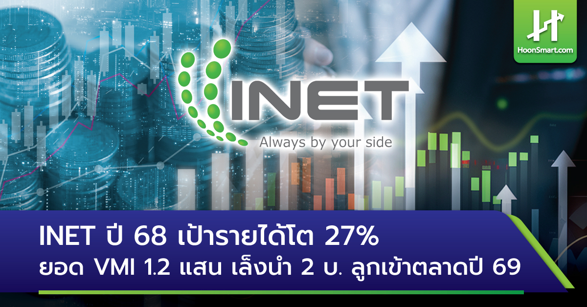 INET ปี 68 เป้ารายได้โต 27% ยอด VMI 1.2 แสน เล็งนำ 2 บ.ลูกเข้าตลาดปี 69 - Hoonsmart