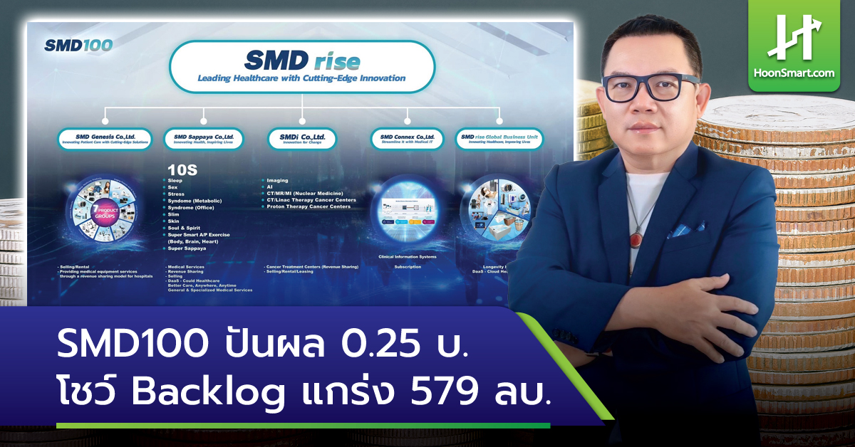 SMD100 ปันผล 0.25 บ....โชว์ Backlog แกร่ง 579 ลบ. - Hoonsmart