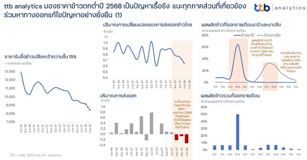 Ttb Analytics มองราคาข้าวตกต่ำปี 68 เป็นปัญหาเรื้อรัง - Hoonsmart