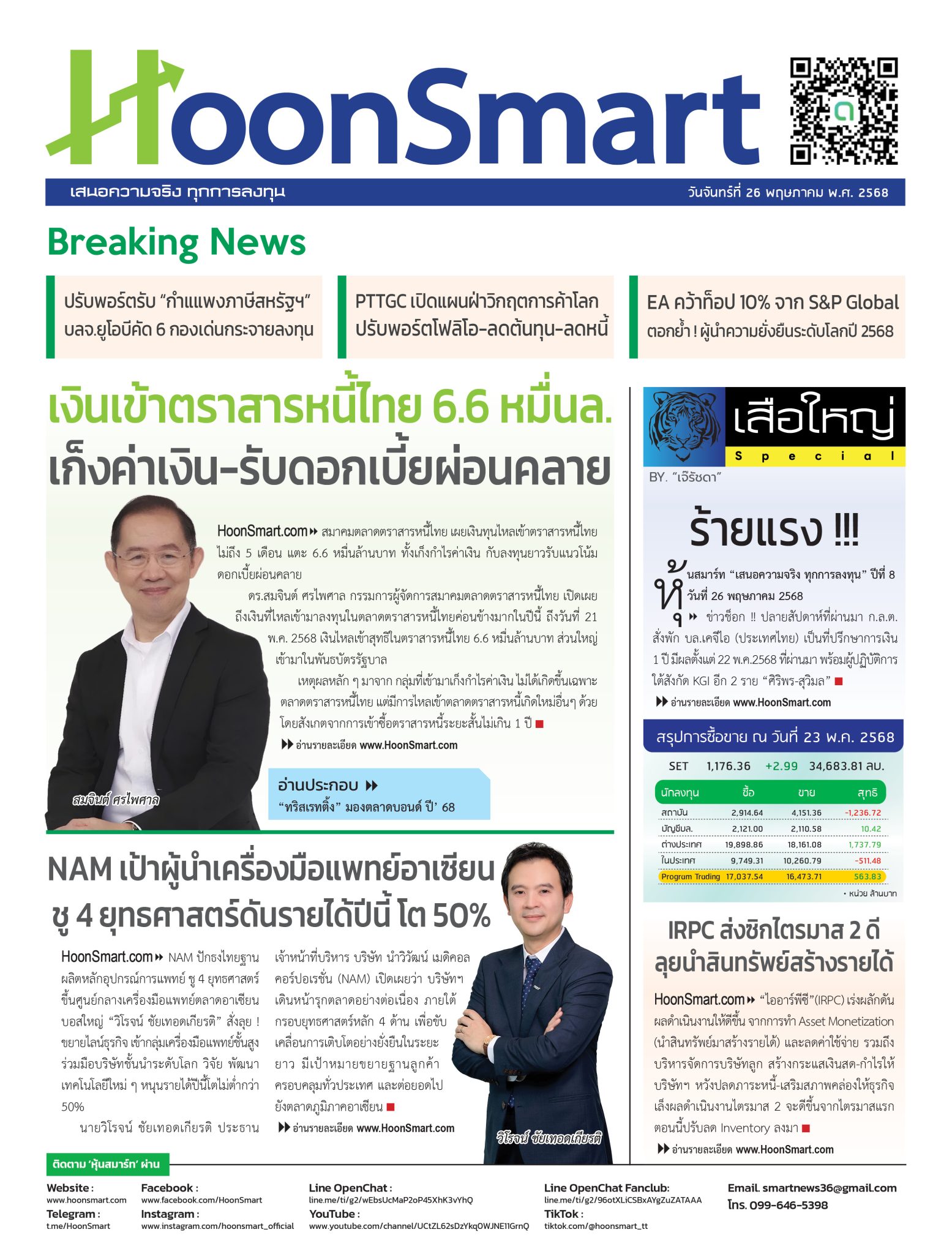 หนังสือพิมพ์ HoonSmart ปีที่ 8 ฉบับวันที่ 26 พ.ค. 2568 - Hoonsmart