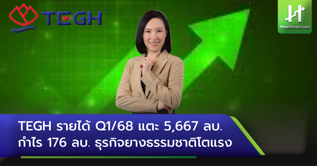 TEGH โชว์รายได้ Q1/68 แตะ 5,667 ลบ. กำไร 176 ลบ. ธุรกิจยางธรรมชาติโตแรง - Hoonsmart
