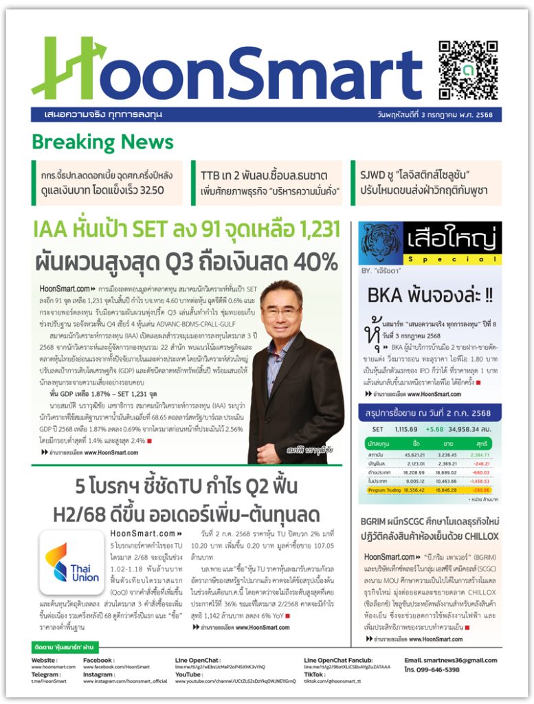หนังสือพิมพ์ HoonSmart ปีที่ 8 ฉบับวันที่ 3 ก.ค. 2568 - Hoonsmart