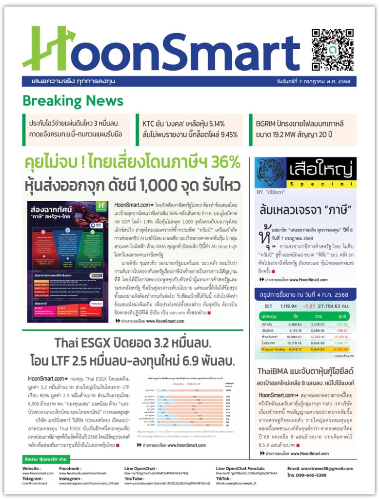 หนังสือพิมพ์ HoonSmart ปีที่ 8 ฉบับวันที่ 7 ก.ค.2568 - Hoonsmart