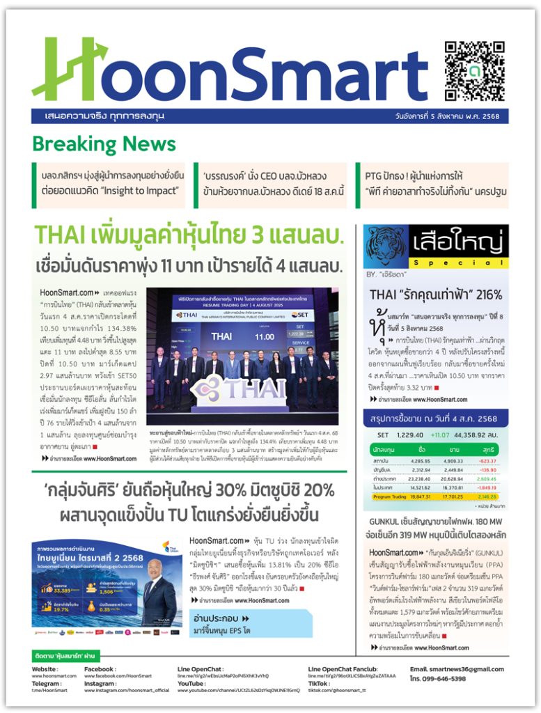 หนังสือพิมพ์ HoonSmart ปีที่ 8 ฉบับวันที่ 5 ส.ค. 2568 - Hoonsmart