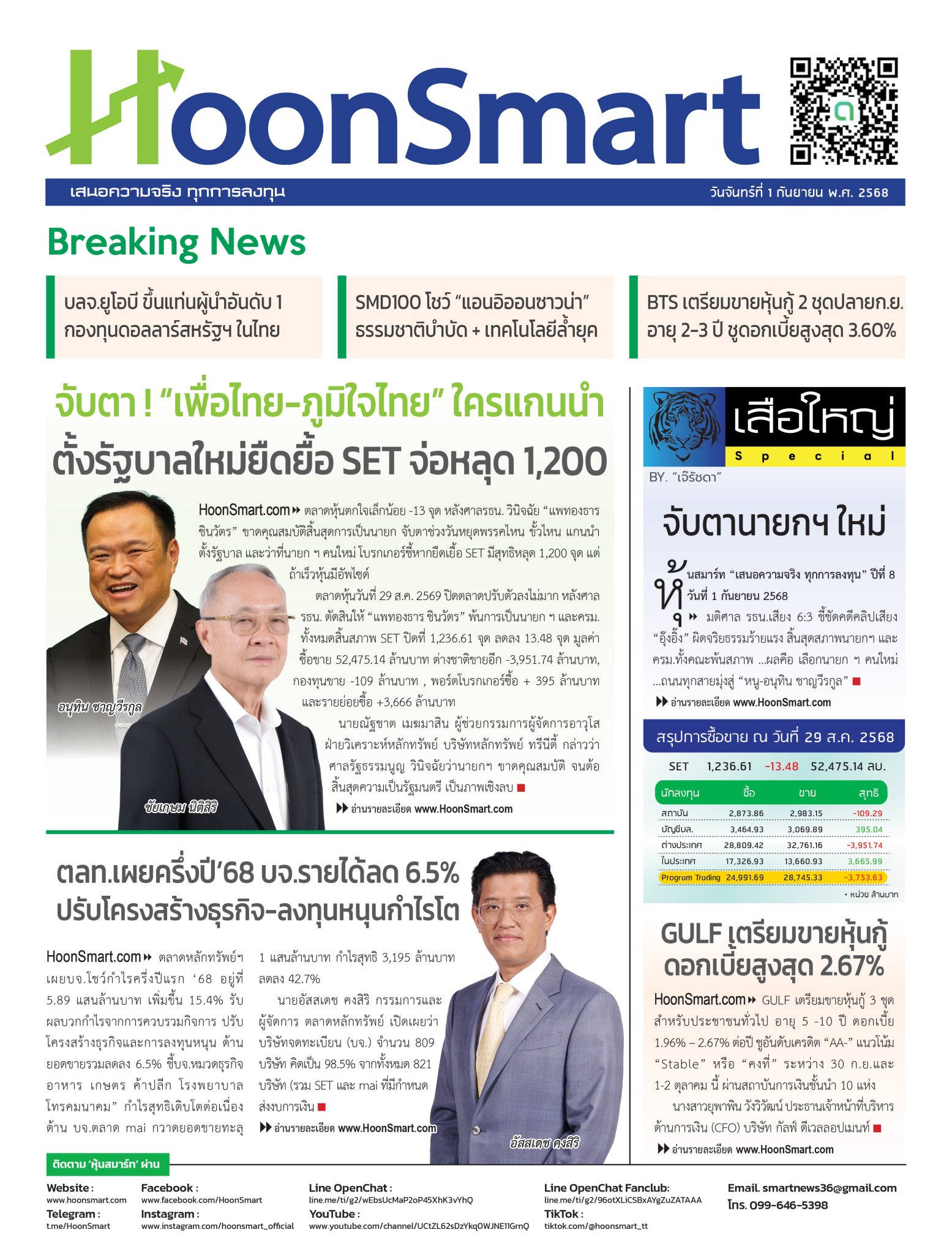 หนังสือพิมพ์ HoonSmart ปีที่ 8 ฉบับวันที่ 1 ก.ย. 2568 - Hoonsmart