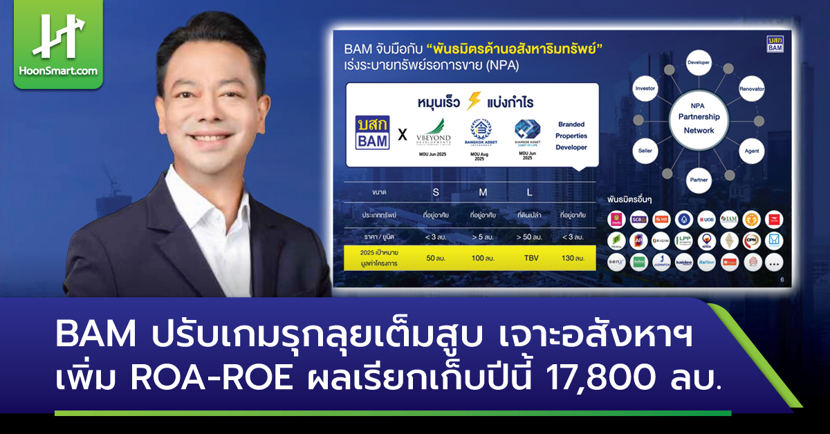 BAM ปรับเกมรุกลุยเต็มสูบ เจาะอสังหาฯ เพิ่ม ROE-ROA ผลเรียกเก็บปีนี้ 17,800 ลบ. - Hoonsmart