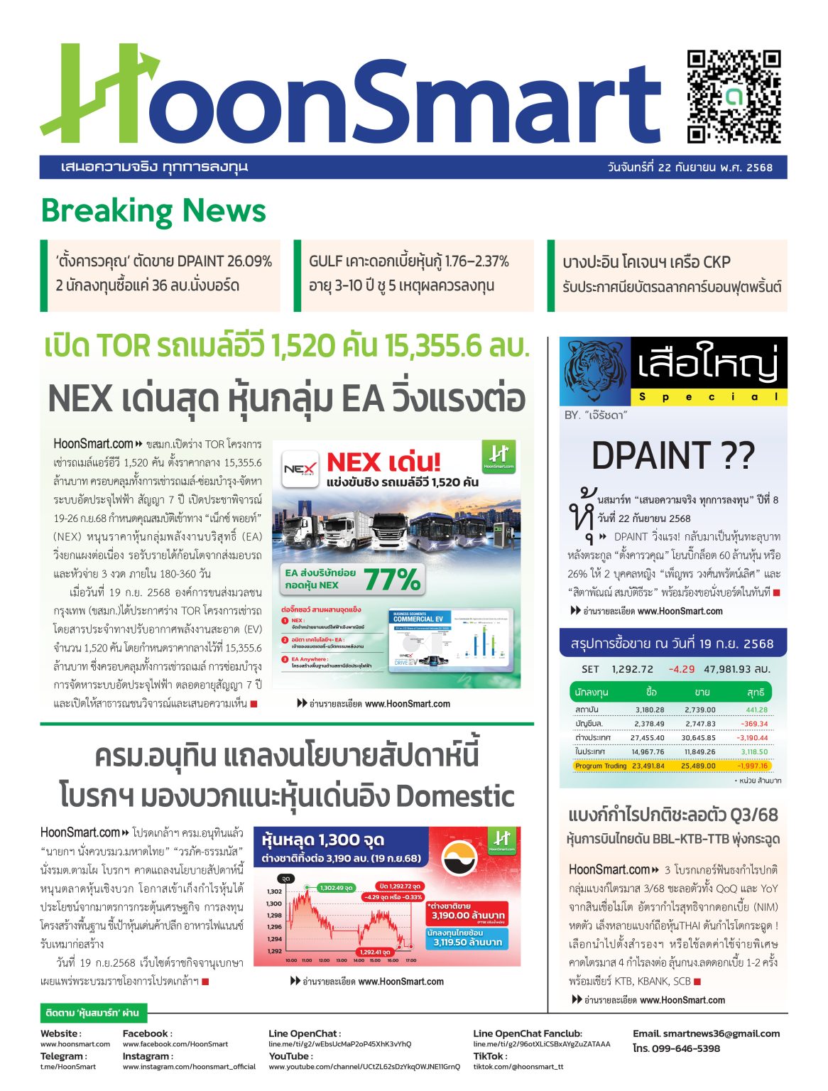 หนังสือพิมพ์ HoonSmart ปีที่ 8 ฉบับวันที่ 22 ก.ย. 2568 - Hoonsmart