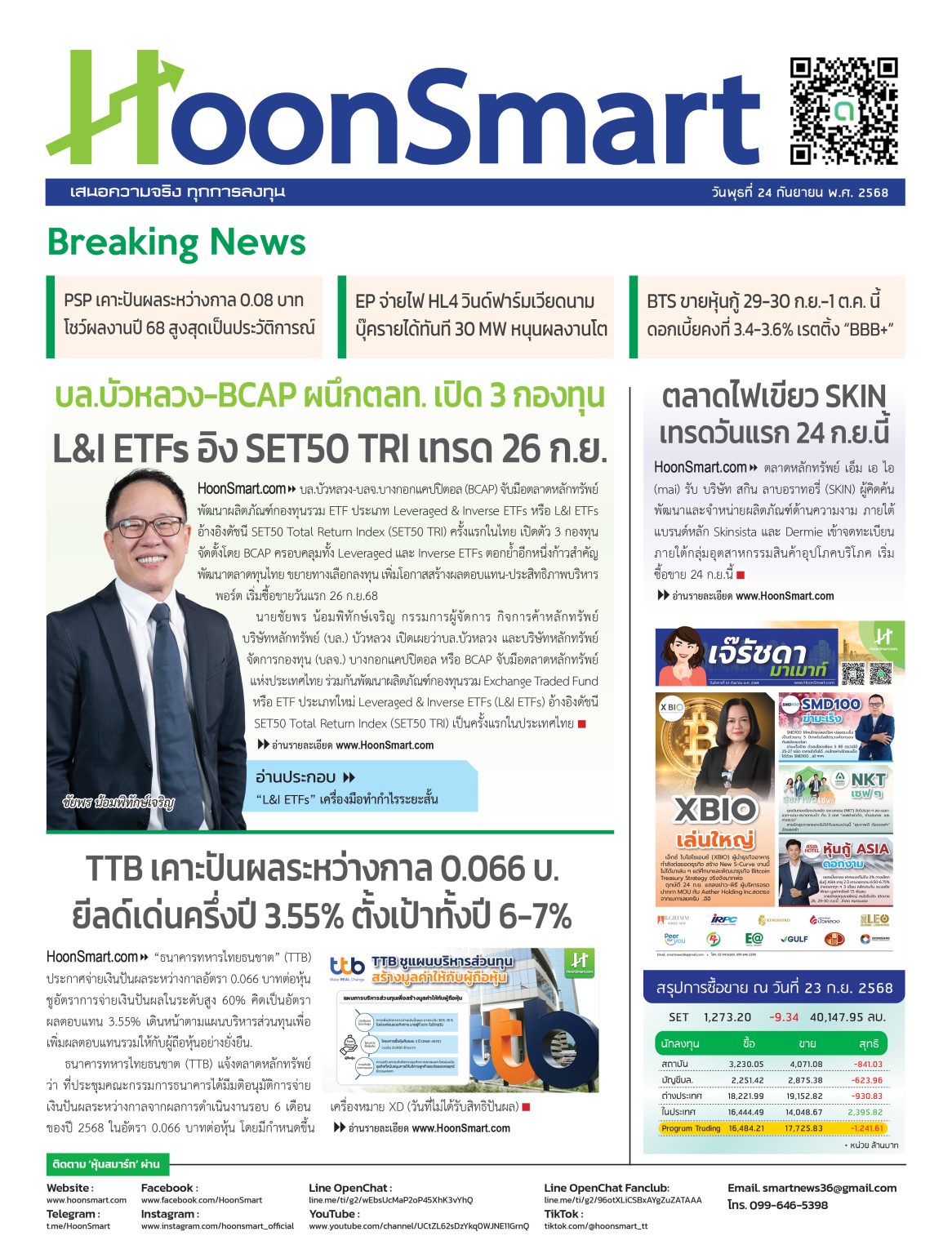 หนังสือพิมพ์ HoonSmart ปีที่ 8 ฉบับวันที่ 24 ก.ย. 2568 - Hoonsmart