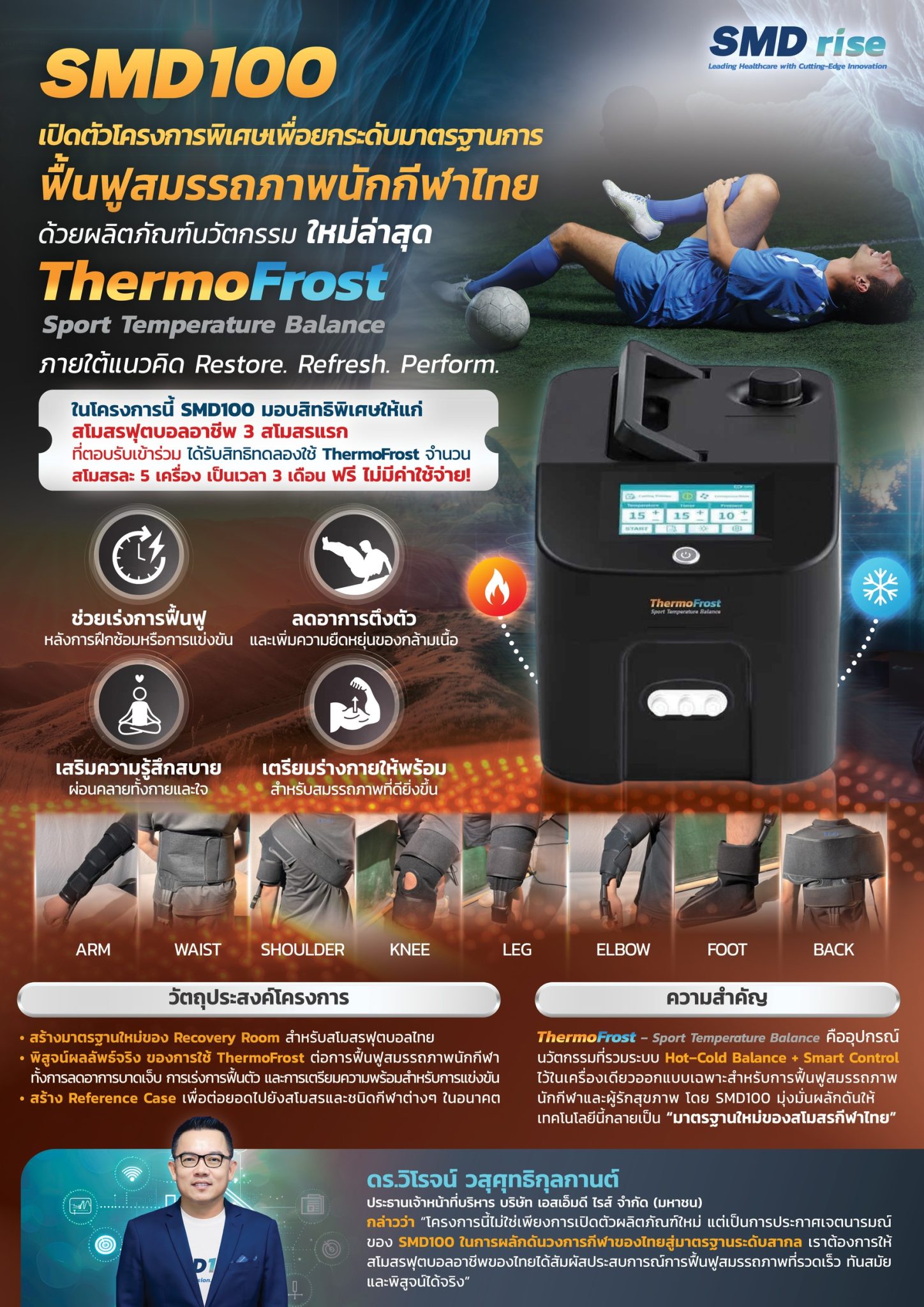 SMD100 ทดลองใช้ฟรี ! ThermoFrost นำร่องสโมสรฟุตบอลอาชีพ - Hoonsmart