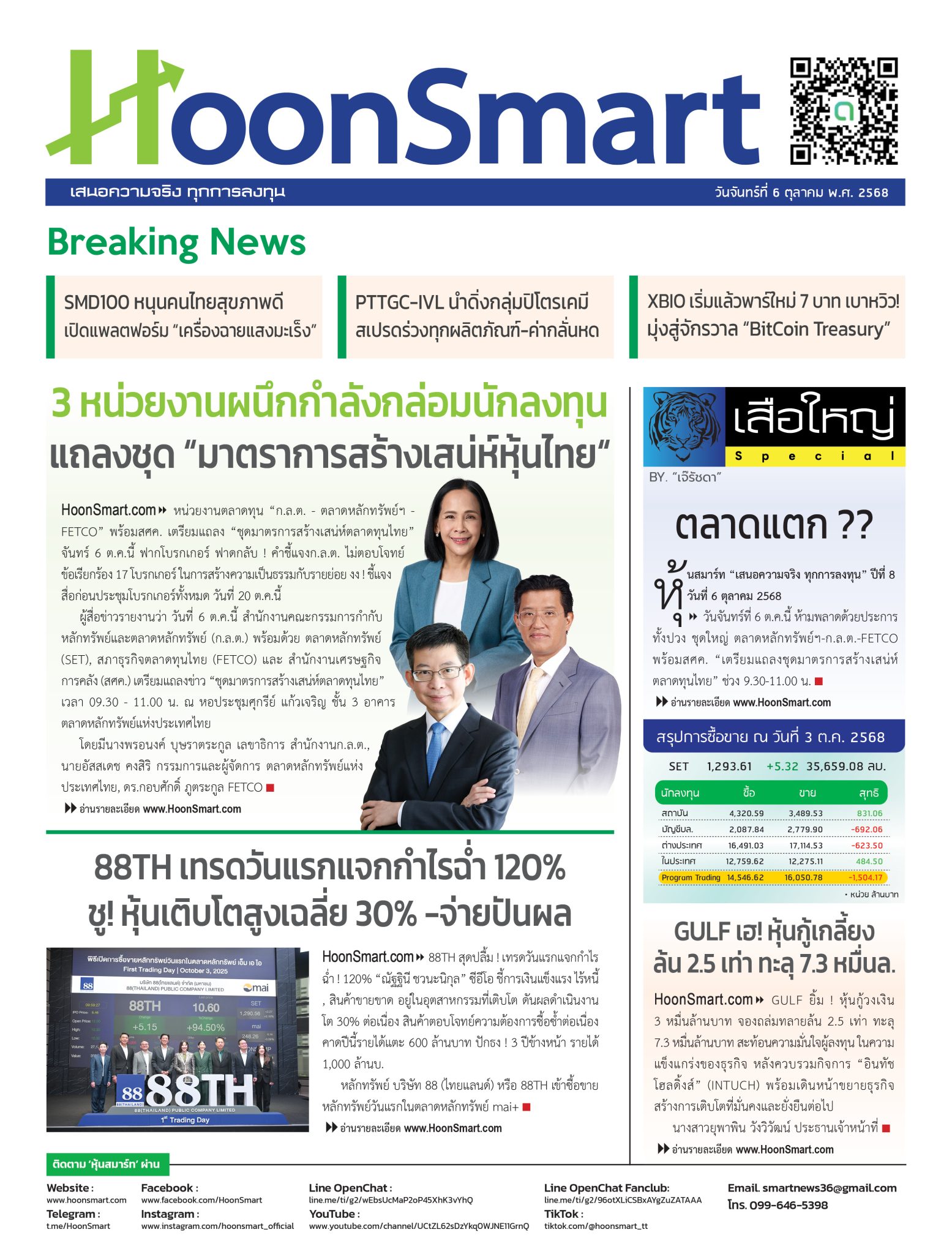 หนังสือพิมพ์ HoonSmart ปีที่ 8 ฉบับวันที่ 6 ต.ค. 2568 - Hoonsmart
