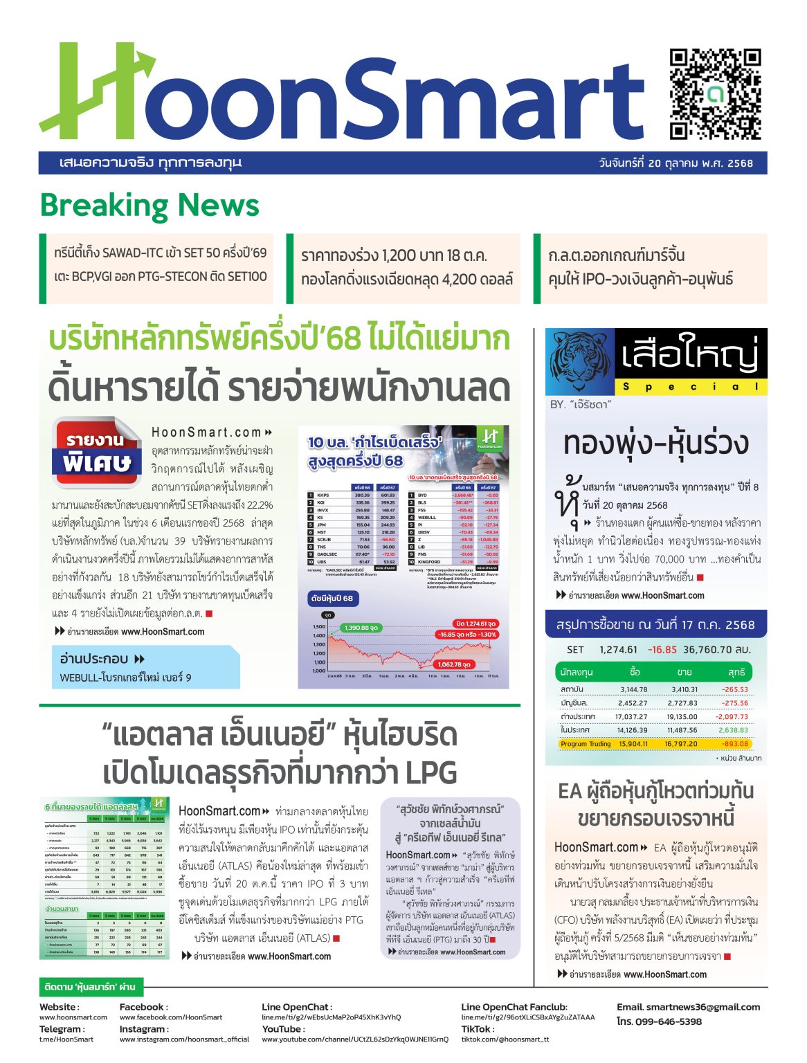 หนังสือพิมพ์ HoonSmart ปีที่ 8 ฉบับวันที่ 20 ต.ค. 2568 - Hoonsmart