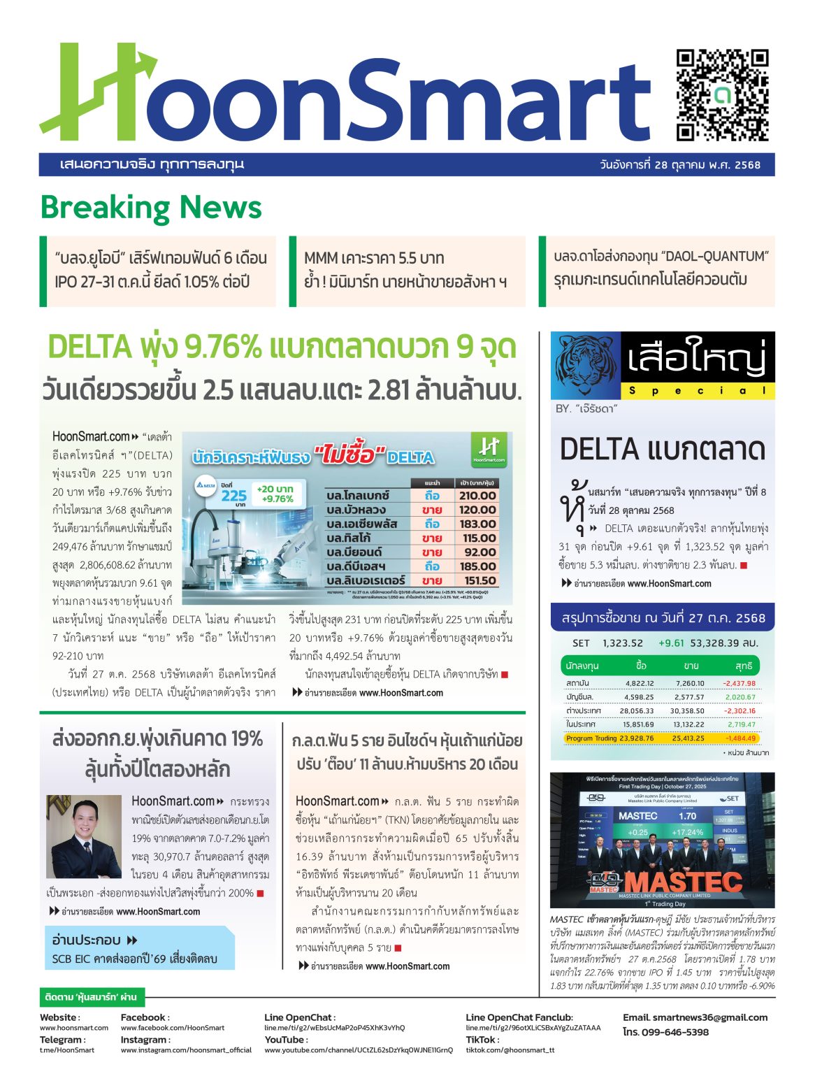 หนังสือพิมพ์ HoonSmart ปีที่ 8 ฉบับวันที่ 28 ต.ค. 2568 - Hoonsmart