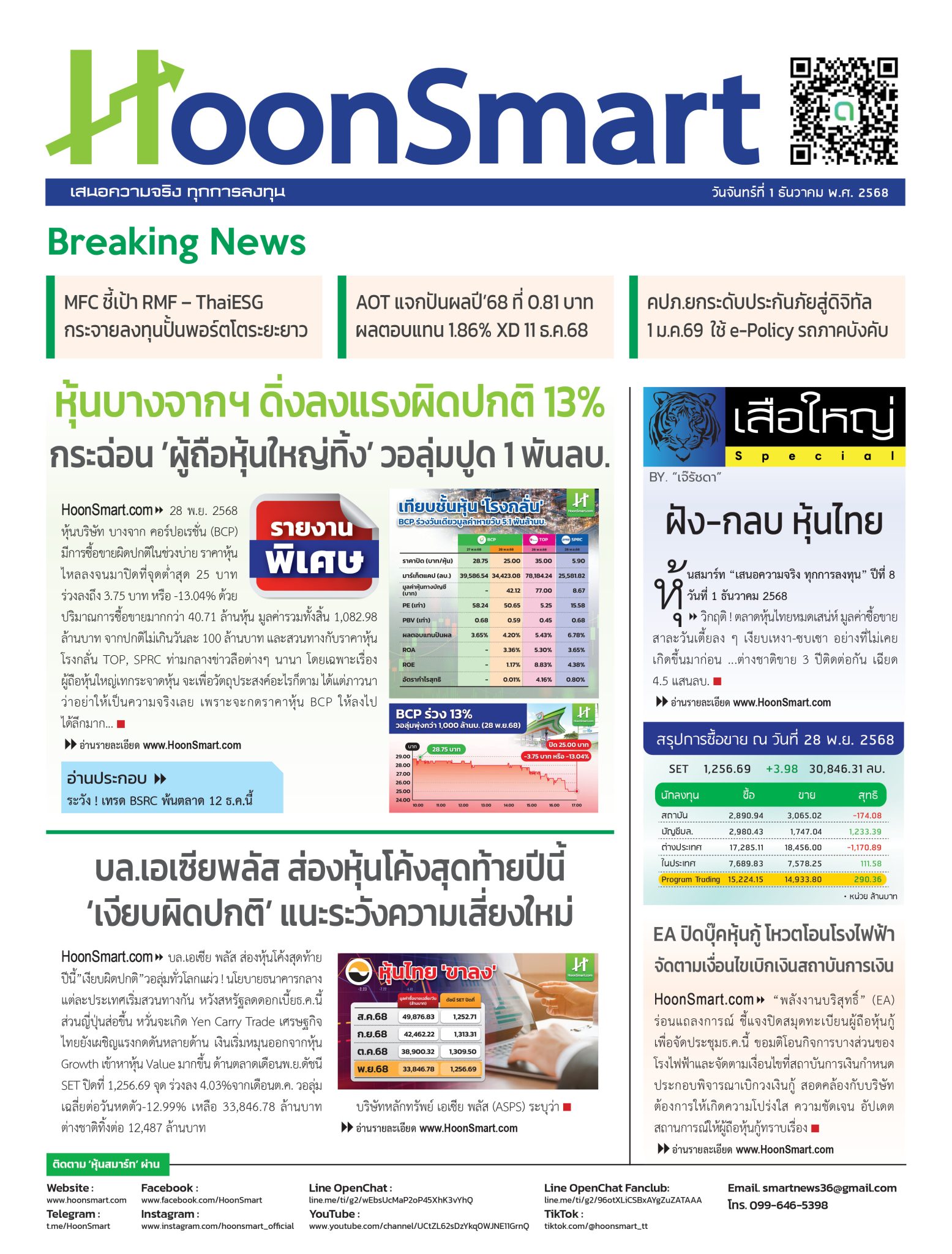 หนังสือพิมพ์ HoonSmart ปีที่ 8 ฉบับวันที่ 1 ธ.ค. 2568 - Hoonsmart