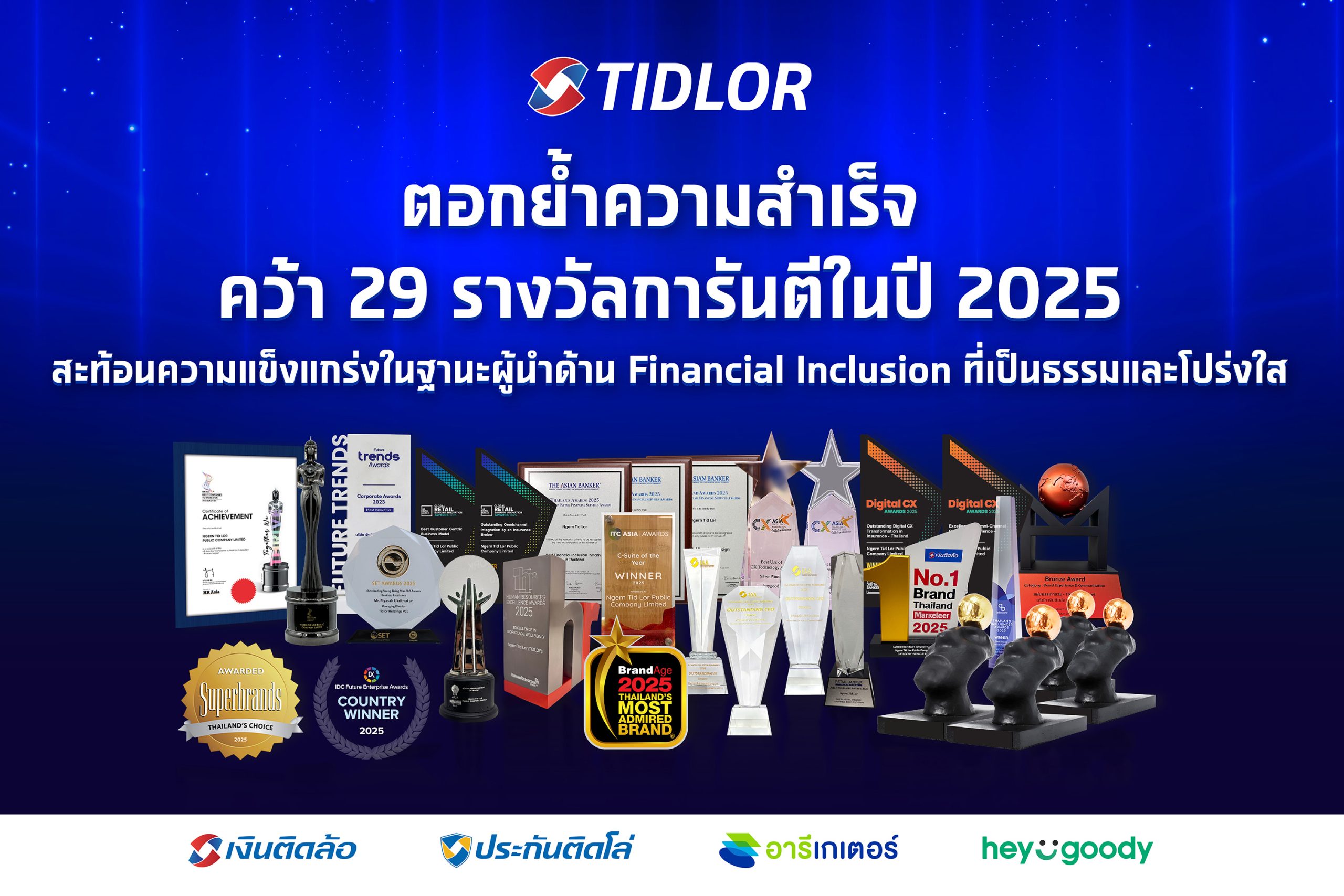 TIDLOR กวาด 29 รางวัล ยืน 1 Financial Inclusion - Hoonsmart